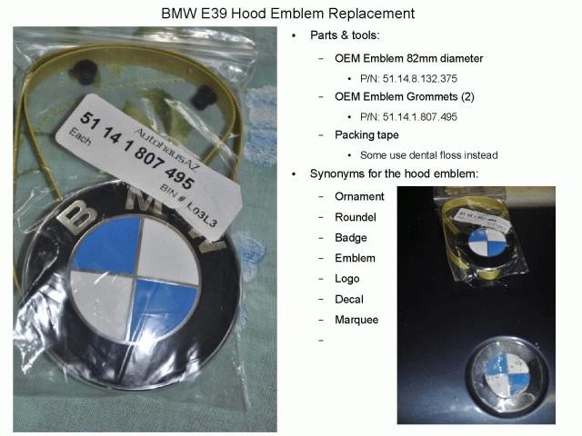 How to Remove and Replace an E39 Hood Emblem by bluebee | bmw | diys | DIY