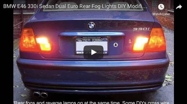 E46 Dual Rear Fog Lights Modification: Pictures! by delmarco | diys | DIY